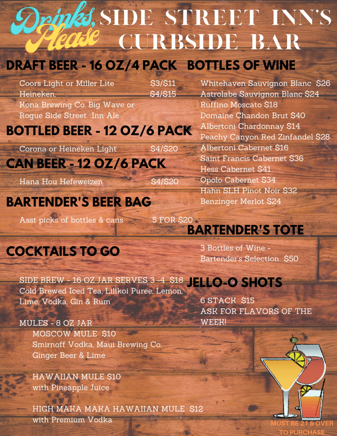 CURBSIDE BAR MENU-1 - Side Street Inn