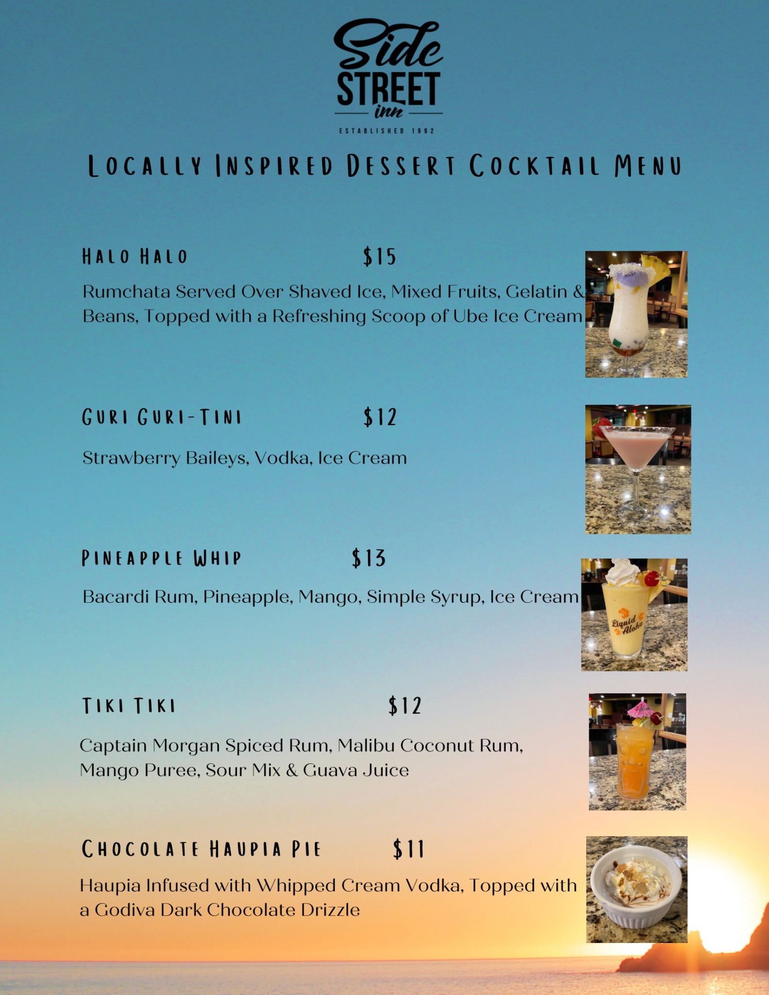 Cocktail Menu - Side Street Inn