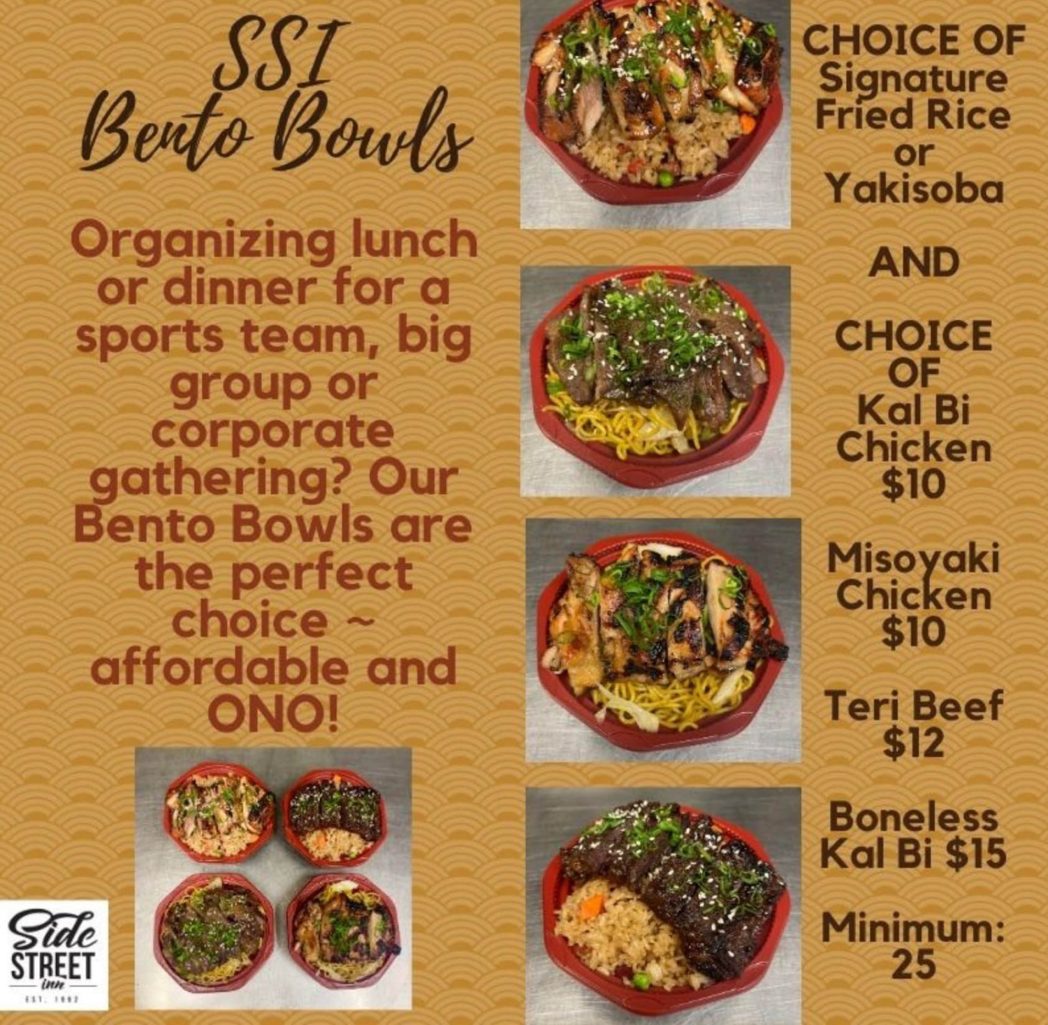 In-House Dining Menu - Side Street Inn