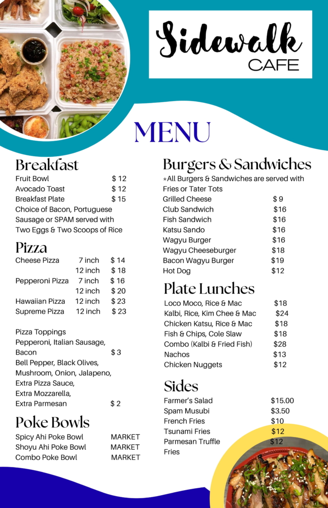 Sidewalk Cafe Menu - Side Street Inn